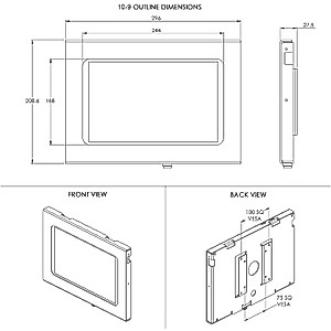 TABcare Locking Security Metal Case for Apple iPad 7 10.2" 2019, iPad 8 2020, iPad 9 2021 Tablet for Kiosk, POS, Store, Show Display (Black, iPad 7/8/9 10.2)
