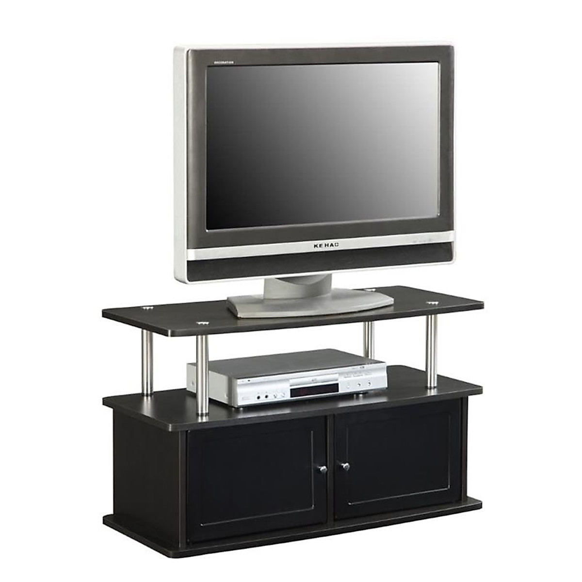 Convenience Concepts Designs2Go 40 inch TV Stand with 2 Storage Cabinets and Shelf, Espresso