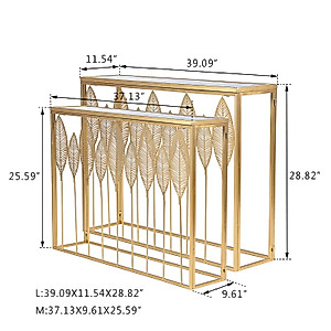 Joveco Console Table Set of 2- Gold Thin Sofa Table- Metal Slim Console Tables Behind The Sofa Couch- Modern Narrow Accent Sofa Tables for Entryway Living Room Hallway and Bedroom