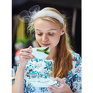 SWEETV Fascinators for Women Tea Party Women's Fascinators for Kentucky Derby Party,Church Cocktail,1920s Gatsby White
