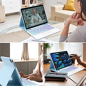BQSS Keyboard Case for iPad Air 13 inch(M2) 2024 Case with Keyboard for iPad Pro 12.9 inch 6th Gen 2022/5th Gen Keyboard Cover Detachable Backlit Keyboard Wireless Keyboard