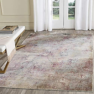 SAFAVIEH Constellation Vintage Collection 8' x 11'2" Light Blue/Multi CNV765 Modern Abstract Viscose Area Rug