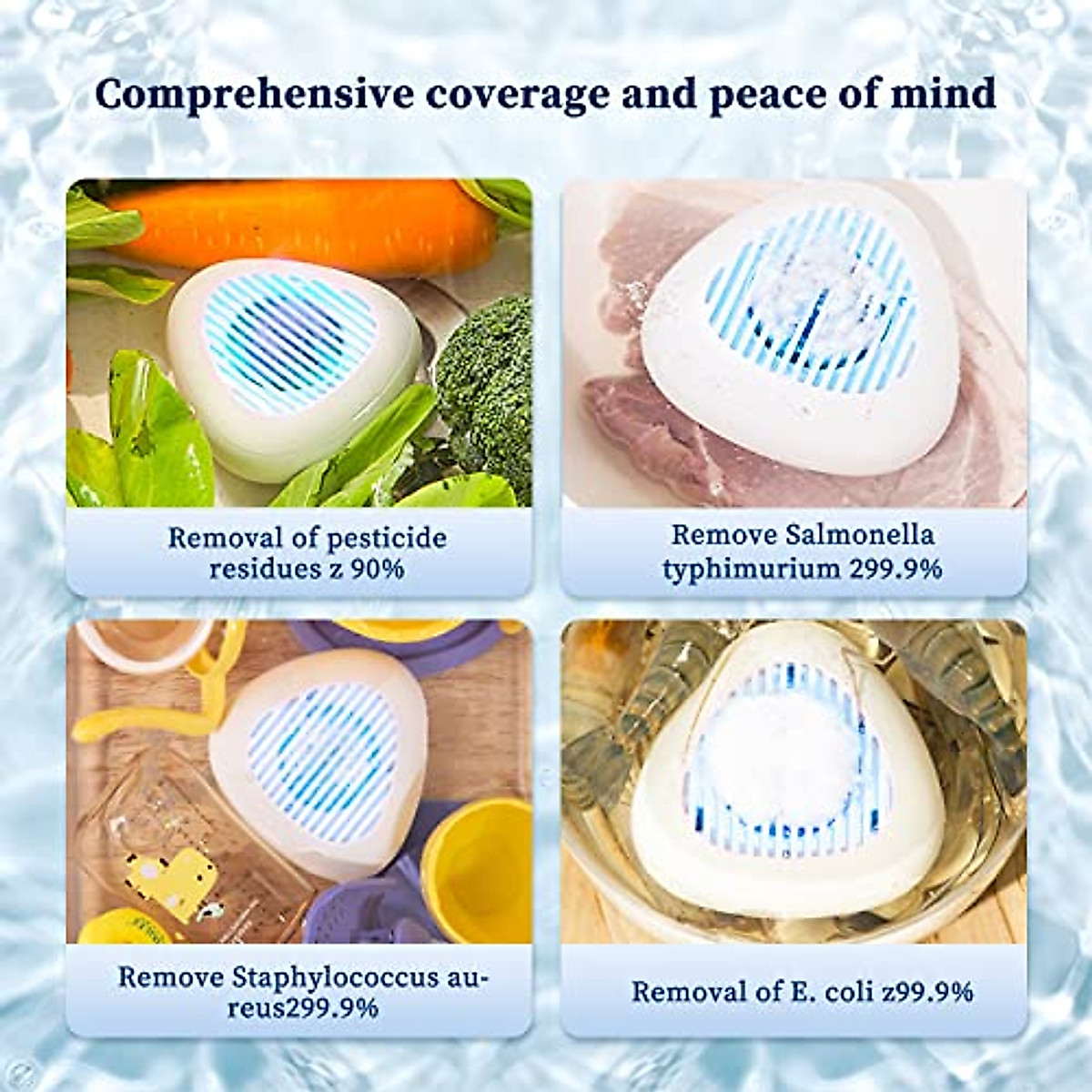 Fruit and Vegetable Washing Machine-Portable Fruit Cleaner Device-Fruit Cleaner Device in Water-Deeply Cleans Fresh Produce-for Cleaning Fruit-Vegetable-Seafood-Tableware（White）