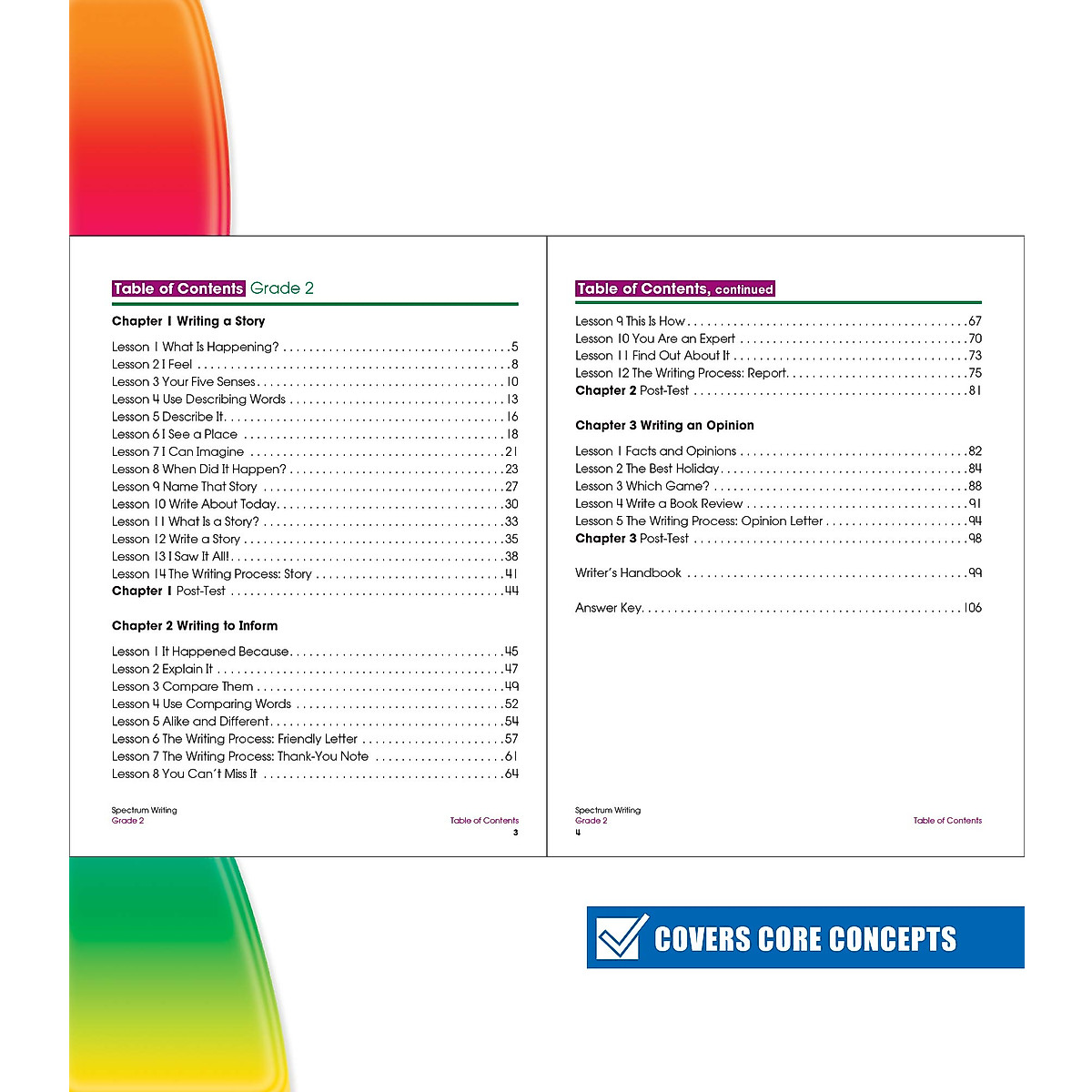 Spectrum Writing Workbook Grade 2, Ages 7 to 8, Second Grade Writing Workbook, Informative, Opinion, Letters, and Story Writing Prompts, Writing Practice for Kids - 112 Pages