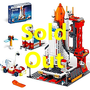JSINMA City Space Shuttle Toys Building Sets with Astronaut Minifigures&Control Tower Building Kit Space Exploration Rocket Toy STEM Creative & Educational Gift for 6-12 Years Old Boys Girls (807 Pcs)