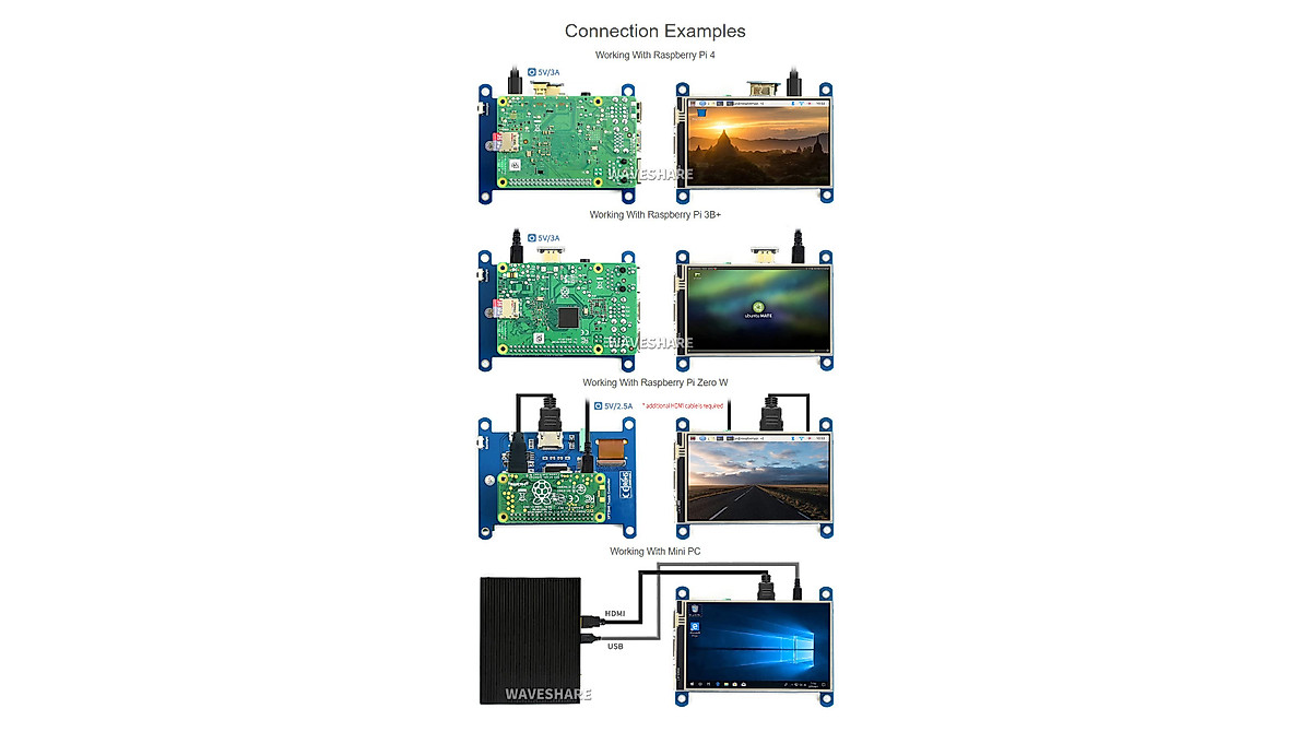 Waveshare 4-Inch Touch LCD for Raspberry Pi - 480x800