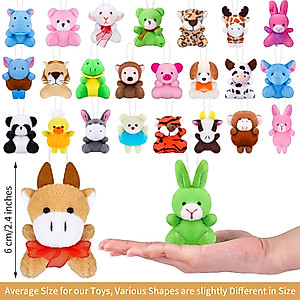 Ruisita 32 Pack Mini Plush Animals Toys Set, Jungle Animal Plush Toys Stuffed Animals Set for Easter Hunts, Basket Stuffers, Easter Party Favor, Goodie Bag Fillers