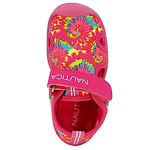 Nautica Kids Protective Water Shoe,Closed-Toe Sport Sandal For Boys and Girls-Kettle Gulf-Pink Bright Multi Tie Dye Size-8