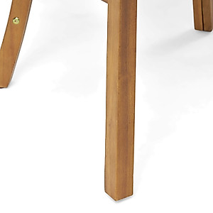 GDFStudio Outdoor Wooden Dining Chairs with Cushions (Set of 2), Cream and Finish