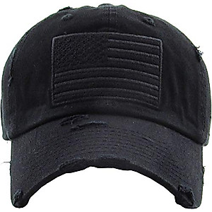 KBVT-209 BLK Tactical Operator with USA Flag Patch US Army Military Baseball Cap Adjustable