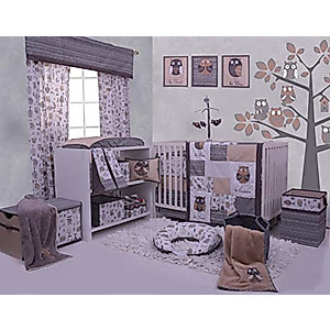 Bacati Unisex Cotton, Nursery Storage Caddy, Grey/Beige