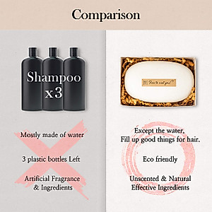 mimosu Fermented Rice Water Shampoo Bar 2 Pack – pH Balanced, Unscented Solid Shampoo for Hair Growth, Curly Hair, Natural Hair Care, Eco-Friendly, Korean Hair Care Formula