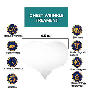 Muzooy 4 Pack Chest Wrinkle Pads, Anti Wrinkle Silicone Chest Patches, Resuable and 100% Medical Grade Décolleté Anti Wrinkle Patches, Overnight Wrinkle Remover Treatment while Sleeping