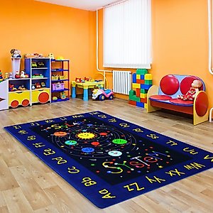 NANAN Kids Rug 5x7 Kids Room Rugs for Bedroom Carpet Kids Educational Rug Extra Large Soft Crawling Play Mat for Children Toddlers Classroom Playroom Alphabet Nursery Area Rug