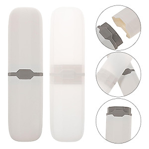 SUPVOX Portable Toothbrush Case Box Travel Capsule Oran Denture Care Container Travel Women Men 2pcs White and Clear