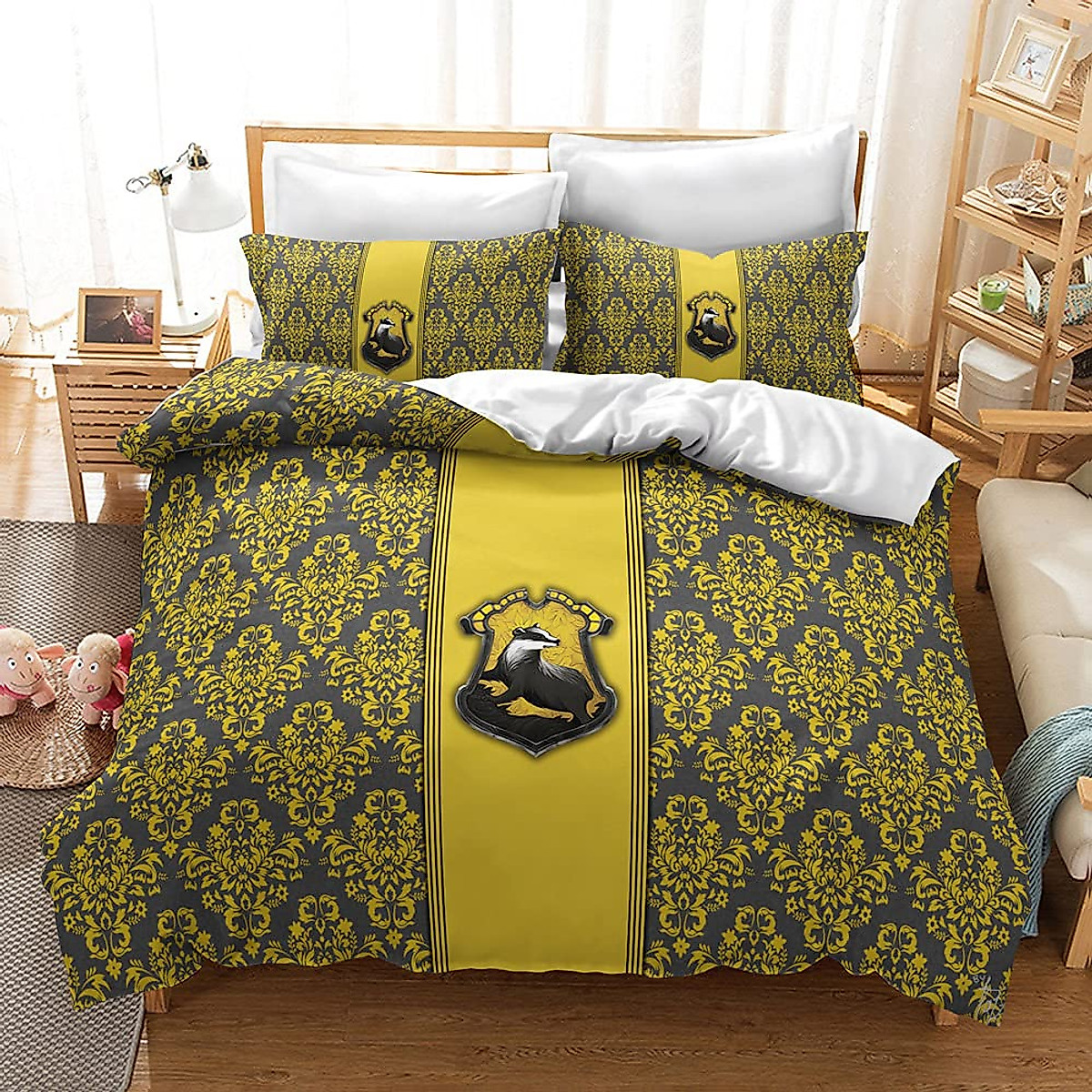 Bedding Duvet Cover Harry Potters Lightweight Decorative Modern Style Microfiber, Soft Microfiber Bedding Set, 1 Duvet Cover&2 Pillow Cases, No Comforter