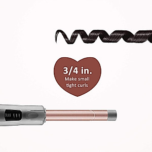 Aokitec 3/4 inch Cordless Travel Curling Iron Ceramic Coating Hair Curler with 5200mAh Battery, Instant Heating up to 420°F Wireless Battery Operated Curling Wand USB Charging Portable Hair Iron