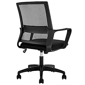 BestOffice Desk Chair for Office which is Ergonomically Made with Cushion, Armrest & Lumbar Support, Nylon (Black)