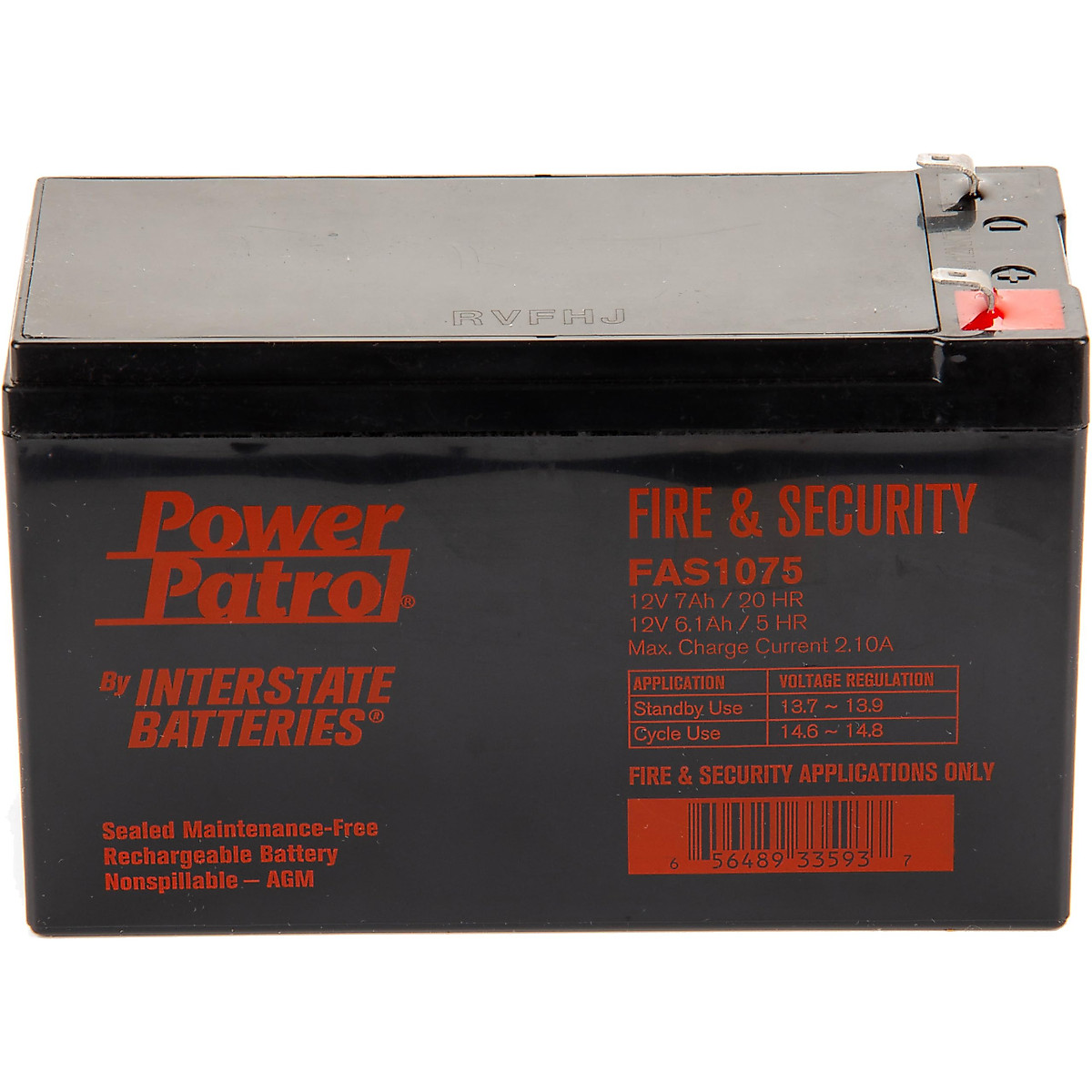 Interstate Batteries 12V 7Ah Fire & Security Battery (8-Count) (F1 Terminal) SLA AGM VRLA Power Patrol Rechargeable Replacement for Fire Alarms, Security Systems (FAS1075)