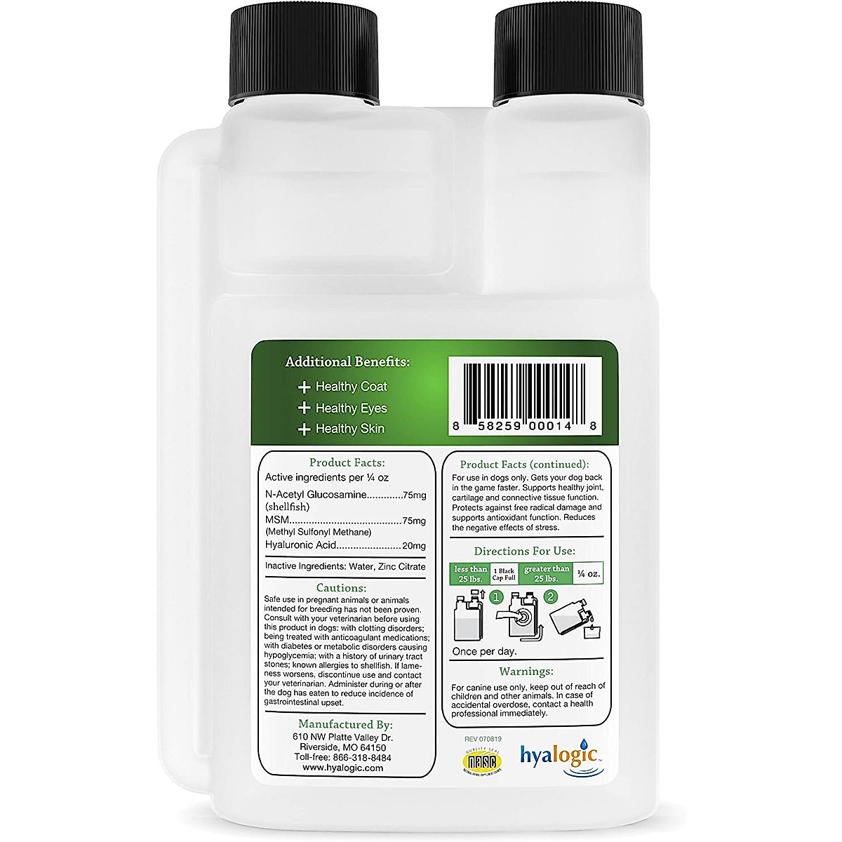 Hyalogic HyaFlex Pro Complete Dog Joint Supplement and Coat Conditioning Spray 4oz for Dogs, Cats, Pets with Hyaluronic Acid HA and Biotin