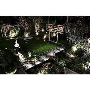 Lemonbest 2pcs Bright Outdoor Landscape LED Lighting Mini Lawn Lamp with 110V AC Power Plug for Garden Path Courtyard Spot Lights Cool White