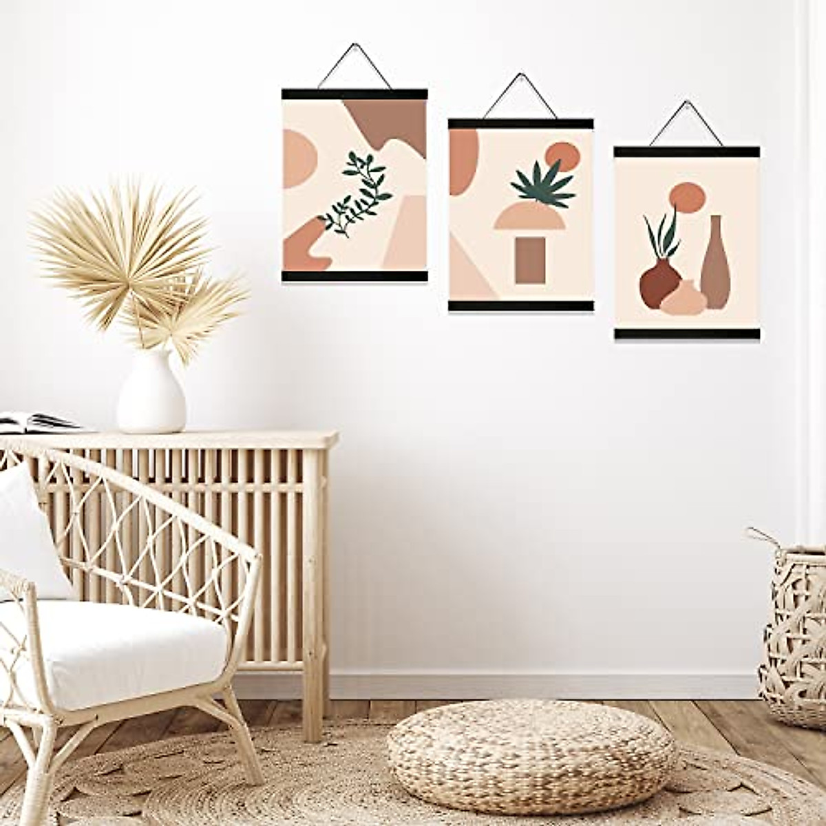 YK artwood 3 Pack Magnetic Poster Hanger Frame 12 inch Black,12x16 12x18 12x20 12x24 Wood Magnet Frames Hangers for Photos, Pictures, Prints, Maps, Canvas Artwork,Diamond Art Painting,Canvas Hanger