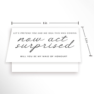 YiKaLus Wedding Maid of Honor Card, Blank Inside, 8 x 5.3 Inches, Recycled 300gsm Linen Cardstock, Sturdy Envelope