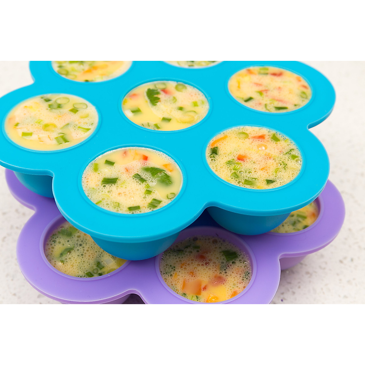 [2 Pack] Silicone Egg Bites Molds for Instant Pot Accessories, Egg Bite Mold Fits 5, 6, 8 qt Pressure Cooker, Sous Vide Egg Bite Maker, Baby Food Storage, Silicone Egg Mold