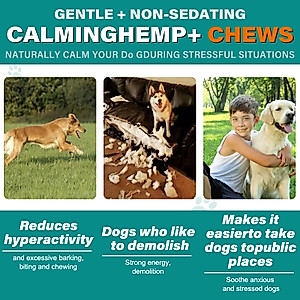Hemp Calming Chews for Dogs, Dog Training & Behavior Aids, Dog Calming Treats, Natural Soothing Snacks Hemp + Valerian Root, Dog Anxiety Relief & Aggressive Behavior, 110PCS Calming Dog Treats