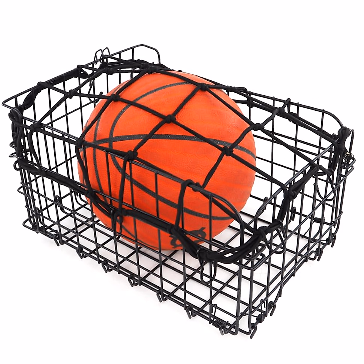 MAKELEN Folding Rear Bicycle Basket Steel Oversized Black