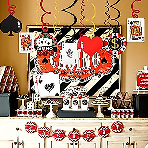 30PCS Casino Hanging Swirls Casino Theme Party Decorations Poker Theme Birthday Party Ceiling Hangings for Las Vegas Casino Night Party Favor Spiral Ornaments
