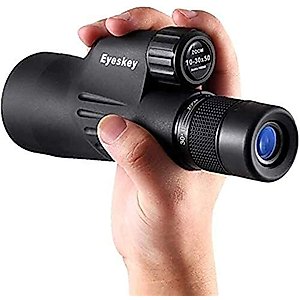Portable Travel Telescope 10-30X50 Compact Monocular High Power Monoculars Scope for Adults Hd Waterproof Prism Fmc for Bird Watching Trips in Outdoor Concerts Astronomical Equi