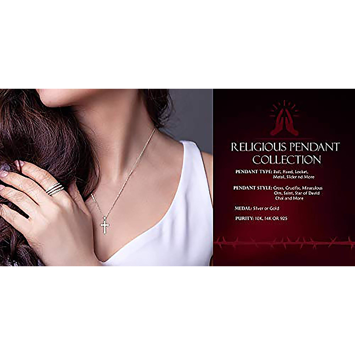 US Jewels Ladies 925 Sterling Silver Saint Brigid Medal Pendant, 18.5mm