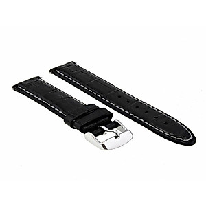 Ewatchparts 18MM GENUINE LEATHER WATCH BAND STRAP COMPATIBLE WITH IWC PILOT PORTUGUESE TOP GUN BLACK WS