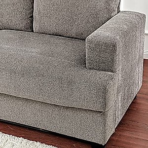 WEPATIO Sofa, Deep Seat Sofa-Contemporary Chenille Sofa Couch, 3 Seater Sofa for Living Room-Oversized Sofa, Grey Comfy Sofa