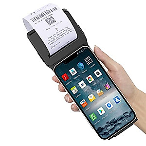 58mm POS Thermal Receipt Printer,Bluetooth Handheld POS Machine Terminal Printer Mobile POS Portable Back Clip Receipt Printer with Barcode Scanning Function Support SPP Protocol
