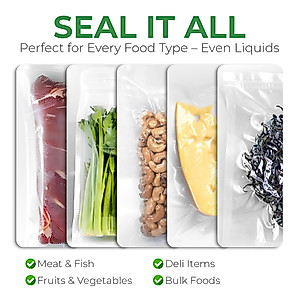 EconoHome Cordless Food Vacuum Sealer Machine - Rechargeable & Portable Sous Vide Vacuum Sealer with Built-In Cutter - Seals in 10 Seconds - 11.8" Width with 3 Sealing Modes & 1 Bag Roll 77" x 11"