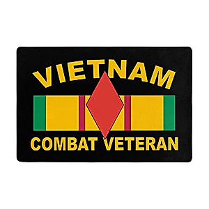 5th Infantry Division 'Red Diamond' Vietnam Combat Veteran Area Rug Living Room Bedroom Kitchen Sofa Bedside Carpet Floor Mats 36"X24"