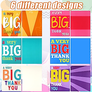 Zhanmai 12 Pack Very Big Thank You Card Jumbo Farewell Card with Envelope Large Funny Greeting Cards Giant Appreciation Cards Gift for Employee Coworker Birthday Christmas Gift, 14.4 x 22.1''