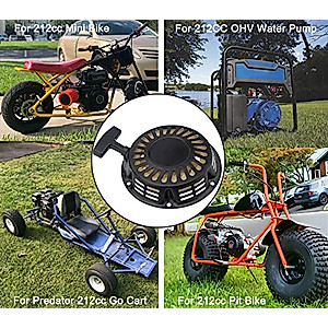 IVONNEY 212CC Pull Start for Harbor Freight-Predator 212cc 6.5HP 7HP OHV Engine Go Kart Generator Lawnmower Pit Bike - GX160 Recoil Starter for Honda Pull Start Assembly