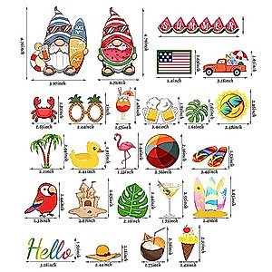 ArtAubrey 25 Pcs Summer Beach Fridge Magnet Hello Summer Car Magnets, Cruise Door Hawaii Decorations for Refrigerator, Car and Office Whiteboard