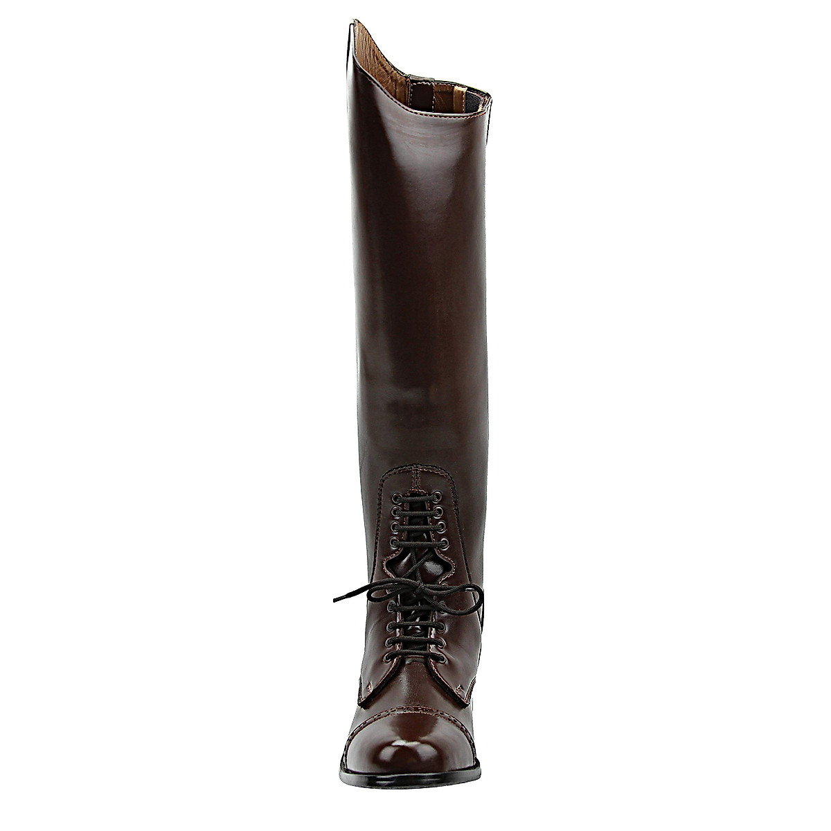 Hispar Women Ladies GRANDUER Pull On Leather English Field Boots Horse Back Riding Equestrian - Brown 7 WIDE CALF