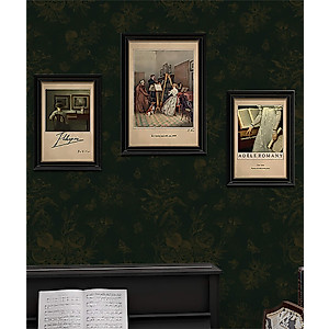 Dimoon 78.7"×17.3”Floral Peel and Stick Wallpaper Dark Green Golden Contact Paper Leaf Waterproof Butterfly Wall Paper Thicken Removable Vintage Self Adhesive Cabinets Shelf Liner Decal Vinyl Roll