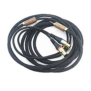 NewFantasia 2.5mm Balanced Cable 6N OCC Copper Silver Plated Cord 2.5mm Trrs Balanced Male Compatible with Audeze LCD-2, LCD-4, LCD-3, LCD-X, LCD-XC Headphones Walnut Wood Shell 2.1m