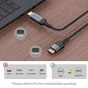 Answin HDMI to DisplayPort Cable, 4K HDMI to DisplayPort 6Ft HDMI in to DP Cable Connector Out for Xbox One/360/NS/PS4/PS5/Mac Mini, PC to Monitor…