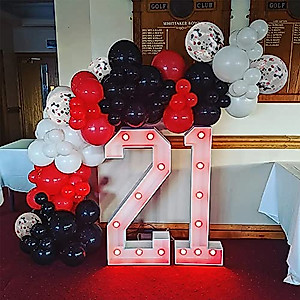 Red Black Balloons Garland Arch Kit - 120Pcs Black Red Confetti Latex Party Balloons for BBQ Mother's day Graduation Baby Shower Birthday Party Decorations