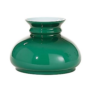 B&P Lamp® Green Over White Opal Cased Glass 7 Inch Fitter Student Style Lamp Shade