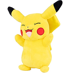 Pokémon 12" Large Happy Pikachu Plush - Officially Licensed - Generation One Figure - Authentic Soft Stuffed Animal Toy - Valentine's Day & Easter Basket Stuffer Gift for Kids, Boys, Girls - 2+