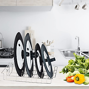 Set of 2 Vented Tempered Glass Universal Lid for Pot Pan Skillet with Heat Resistant Silicone Microwave Splatter Cover Microwave Safe Fit 6.5" 7" 7.5" and 9.5" 10" 10.5" 11", Black