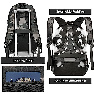 BIKROD Backpack for Men, Large School Backpacks for Teens Water Resistant Travel Back Pack with USB Charging Port, Business Anti Theft Durable Computer Bag Gifts Fits 17.3 Inch Laptop